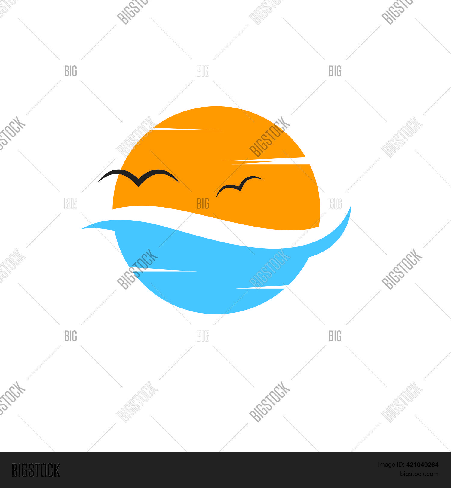Wave Sun Logo Icon Vector & Photo (Free Trial) | Bigstock