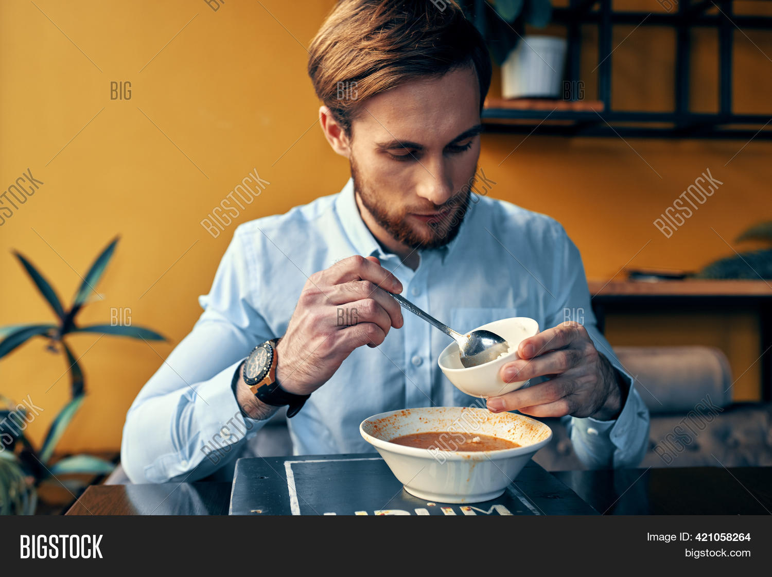 Man Eating Borscht Image & Photo (Free Trial) | Bigstock