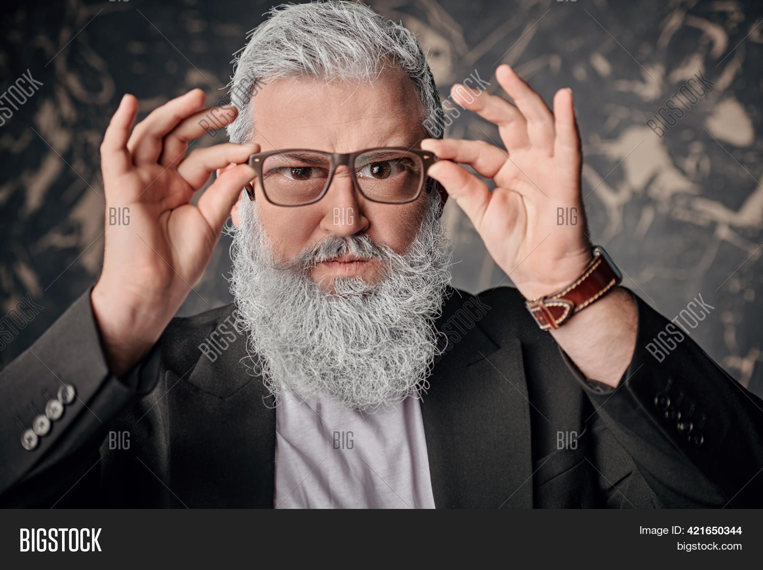 Strict Man Gray Beard Image & Photo (Free Trial) | Bigstock