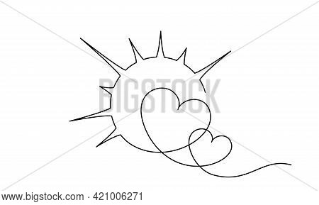 Two Hearts Inside Sun Vector & Photo (Free Trial) | Bigstock