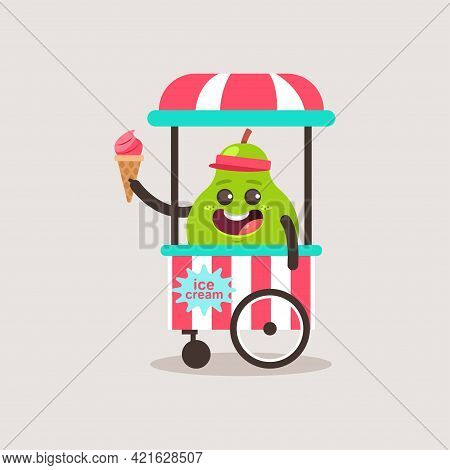 Cute Pear Vendor Ice Vector & Photo (Free Trial) | Bigstock