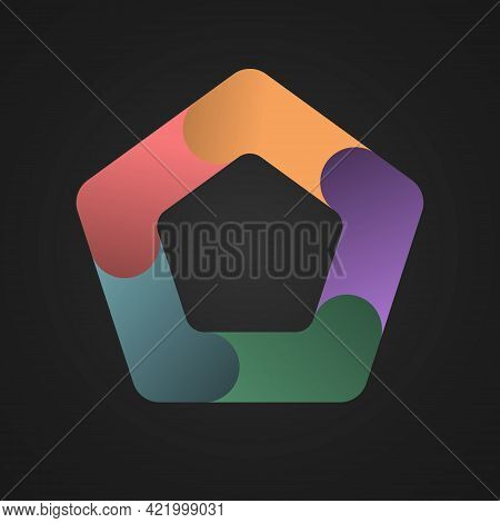 Pentagon Divided Into Vector & Photo (Free Trial) | Bigstock