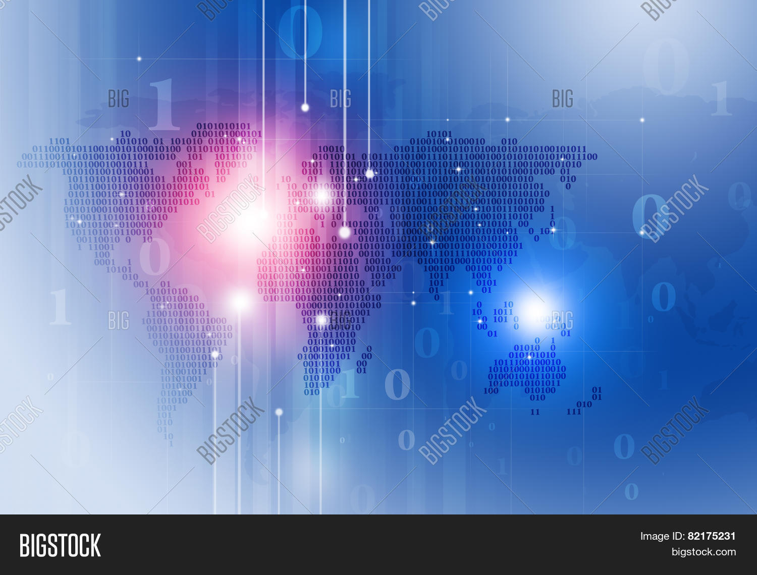 Binary Code Map Blue Image & Photo (Free Trial) | Bigstock
