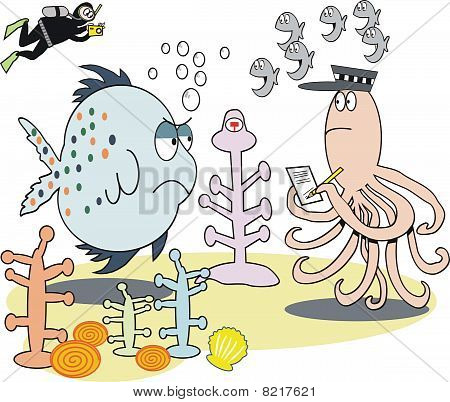 Funny Fish Underwater Vector & Photo (Free Trial) | Bigstock