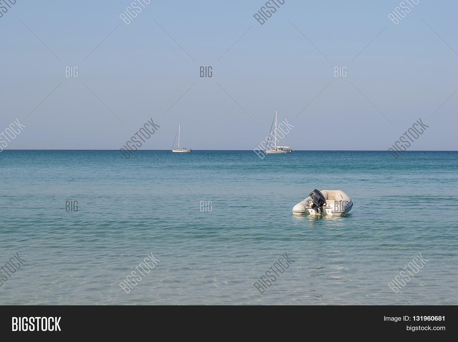Dinghy On Water Sea Image & Photo (Free Trial) | Bigstock