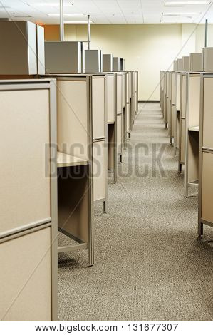 Empty Cubicles Inside Image & Photo (Free Trial) | Bigstock