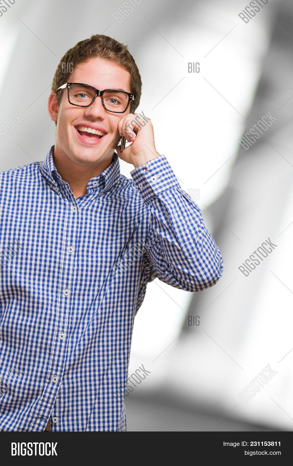 Happy Man Using Cell Image & Photo (Free Trial) | Bigstock