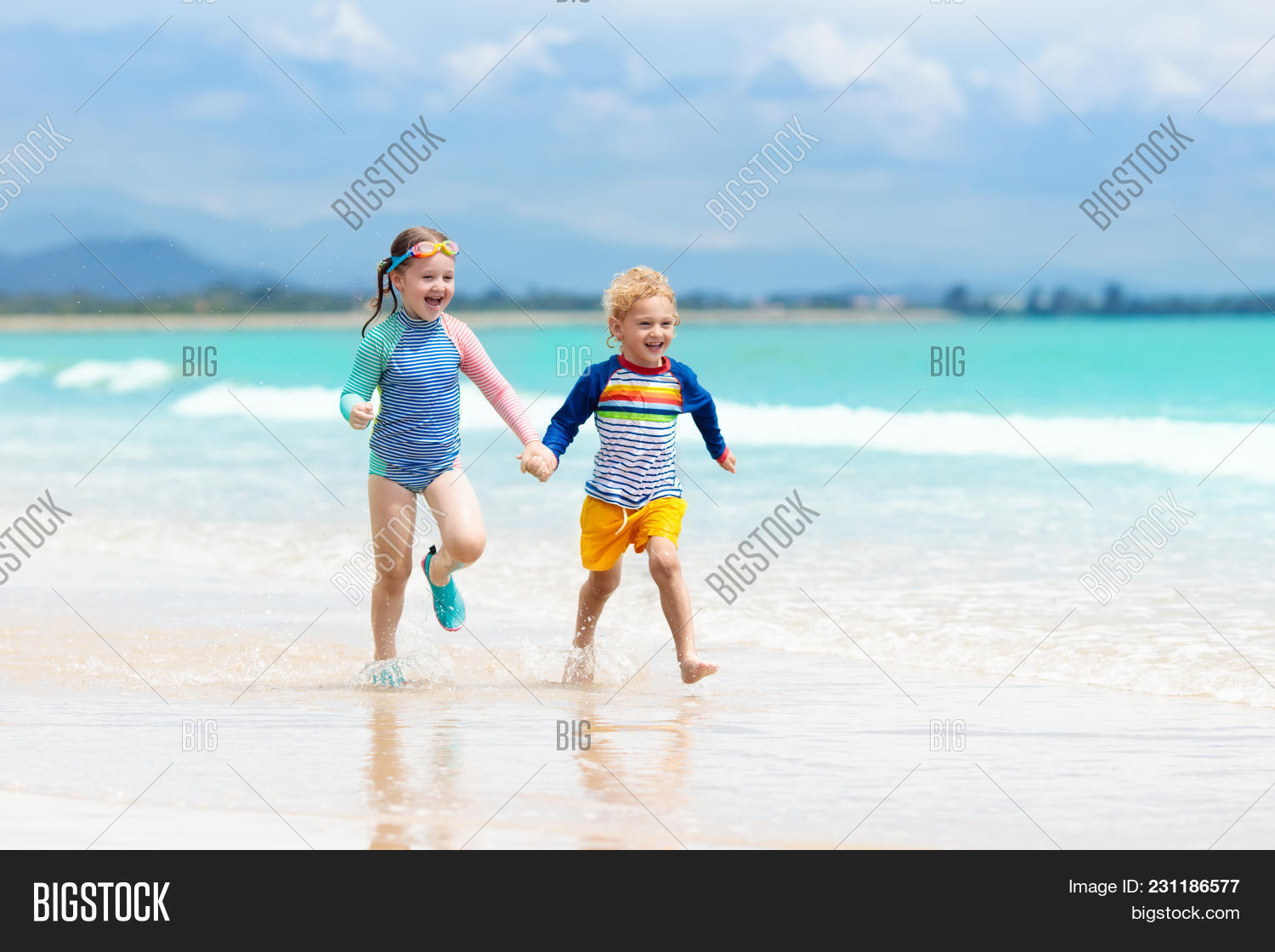 Kids On Tropical Beach Image & Photo (Free Trial) | Bigstock