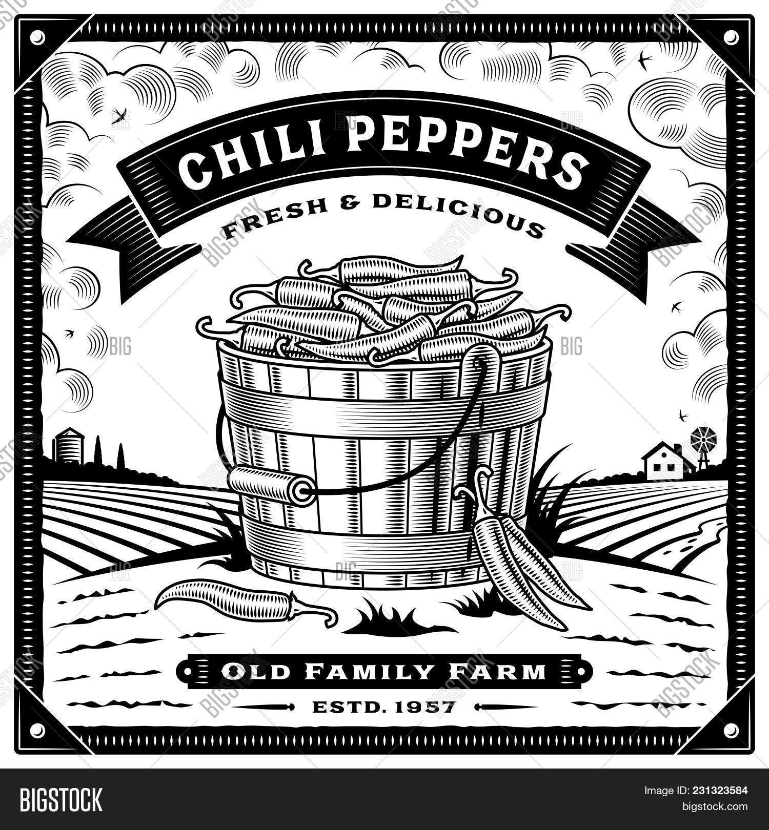 Retro Chili Pepper Image & Photo (Free Trial) | Bigstock