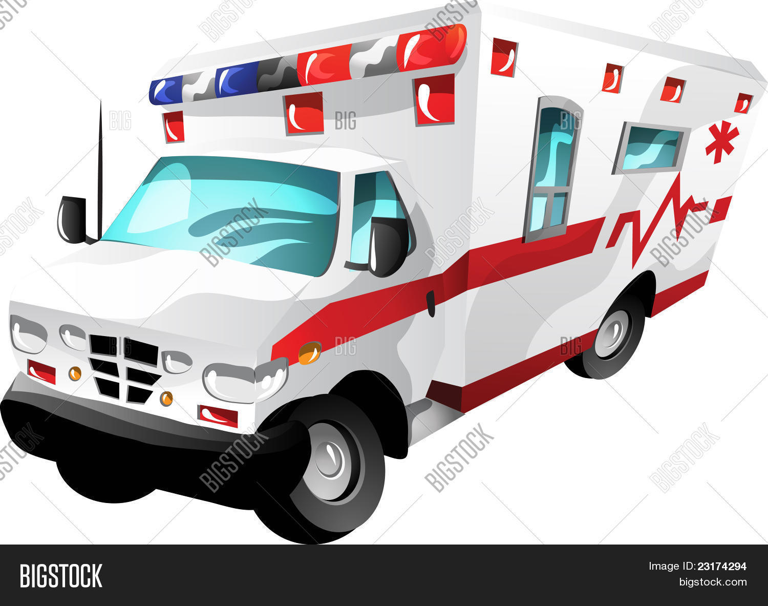 Cartoon Ambulance Vector & Photo (Free Trial) | Bigstock