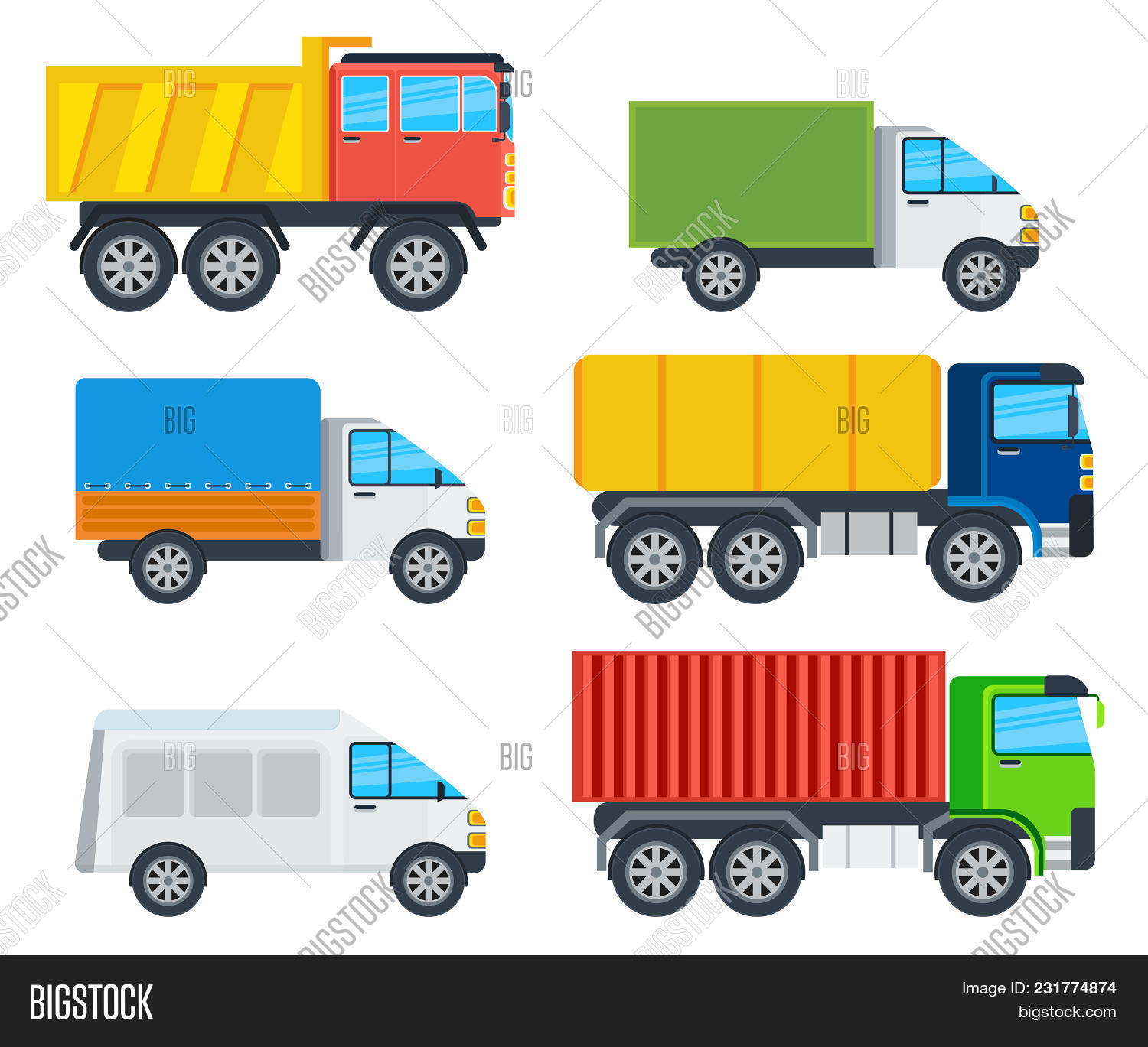 Trucks Cartoon Models Image & Photo (Free Trial) | Bigstock