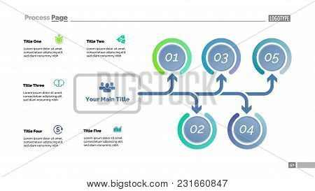 Tree Diagram With Five Options. Process Chart, Arrow Diagram, Slide ...