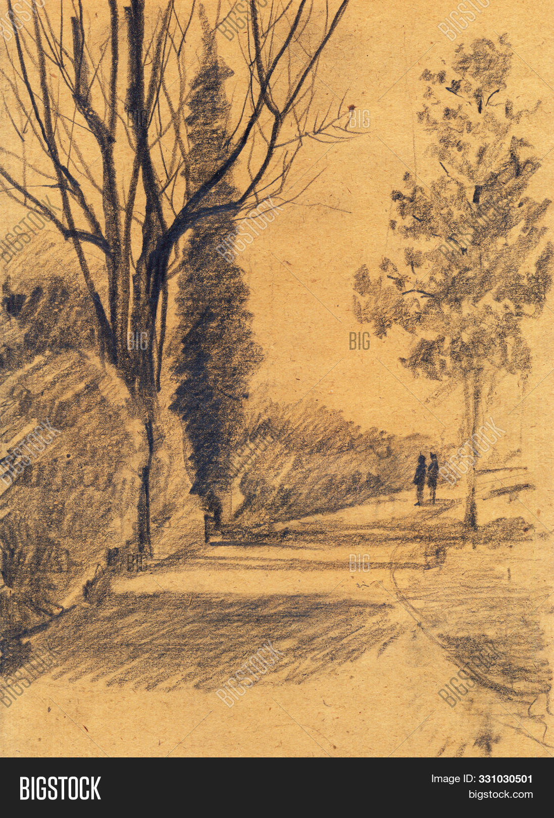 Park Pencil Drawing