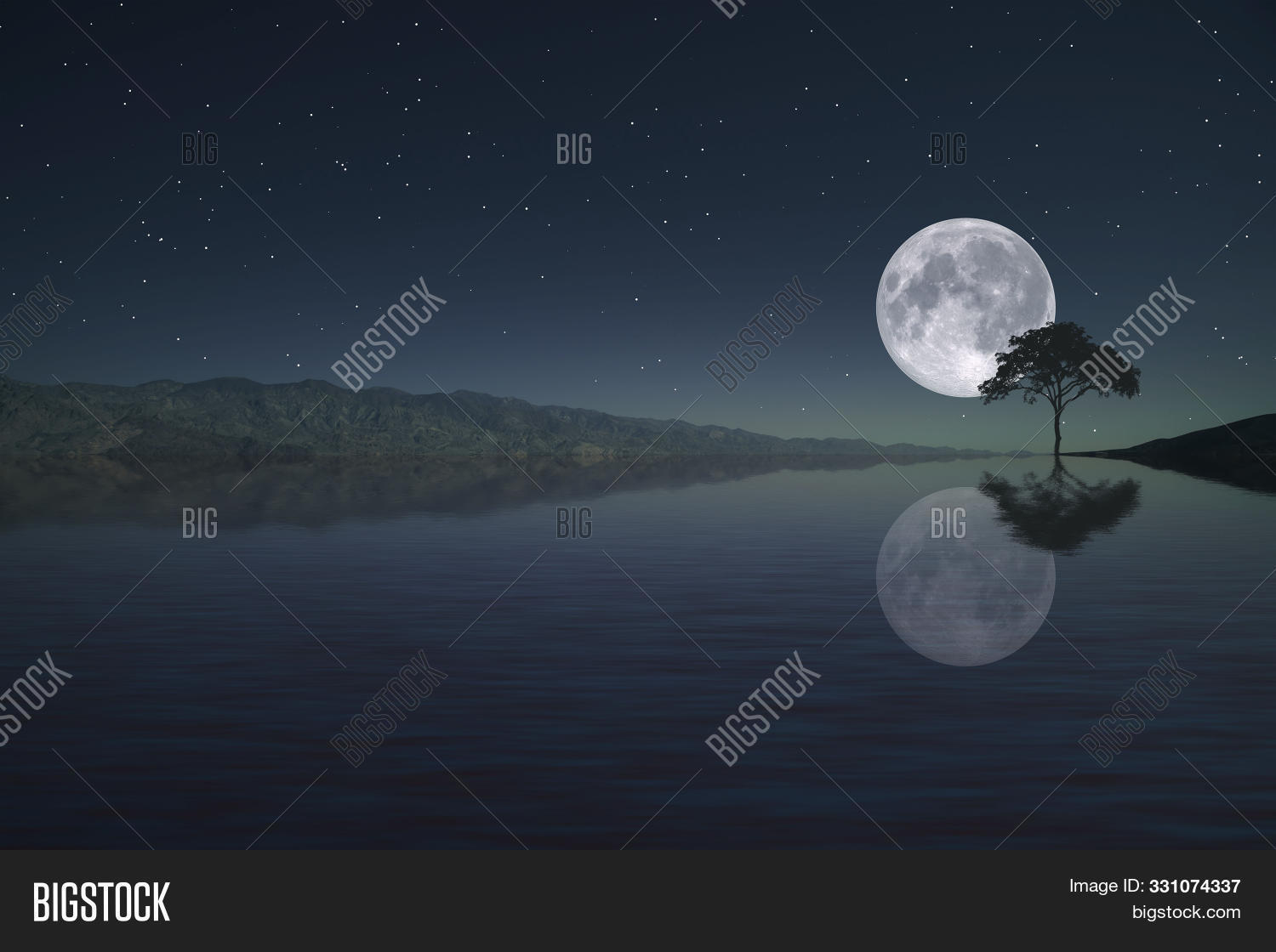 Full Moon Reflection Image & Photo (Free Trial) | Bigstock
