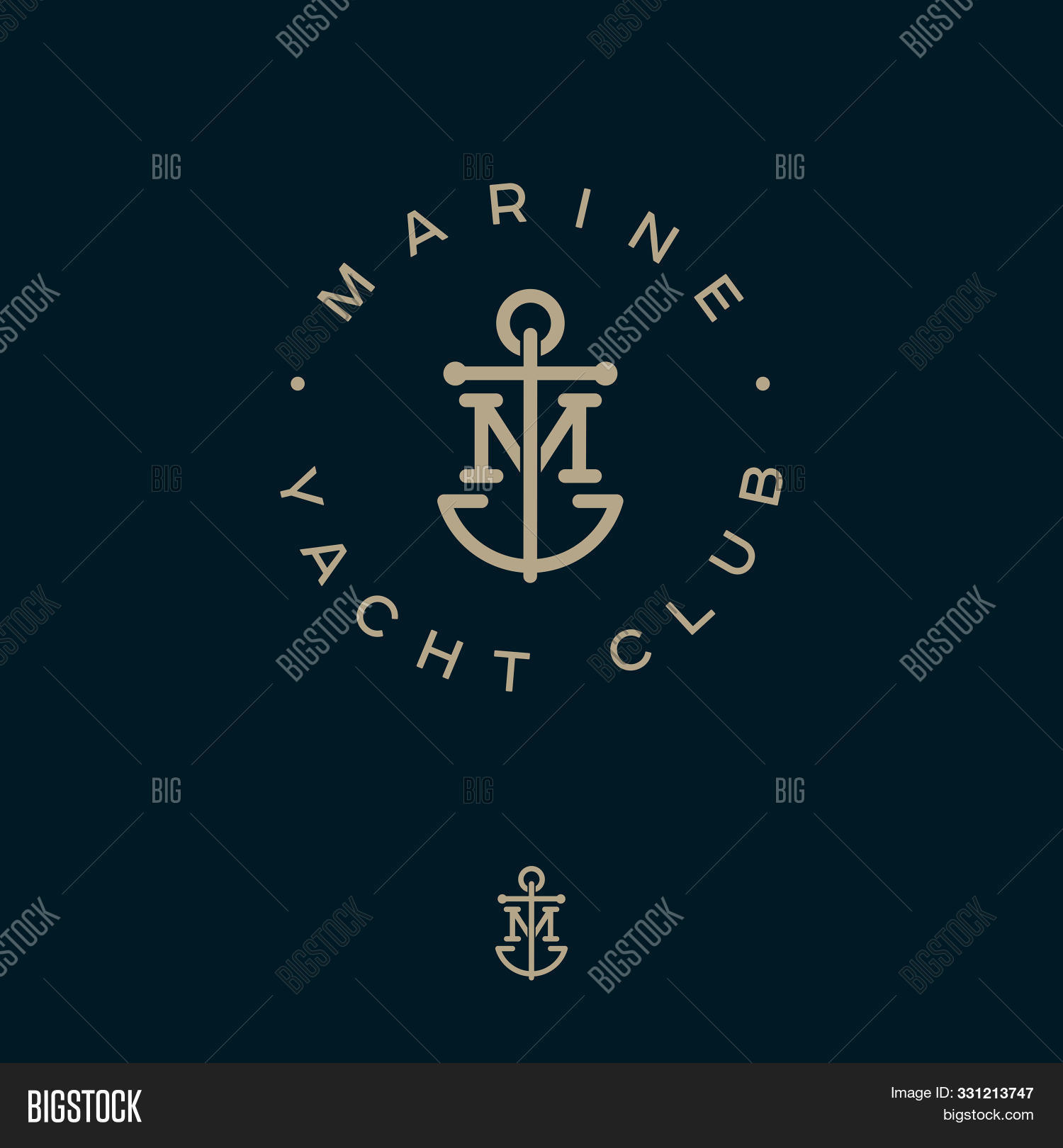 M Monogram. Marine Vector & Photo (Free Trial) | Bigstock