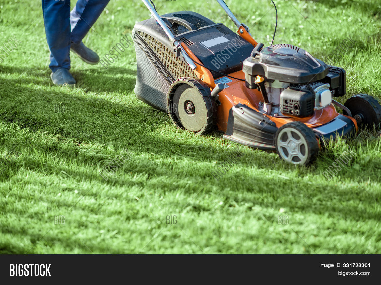 Gardener Cutting Grass Image & Photo (Free Trial) | Bigstock