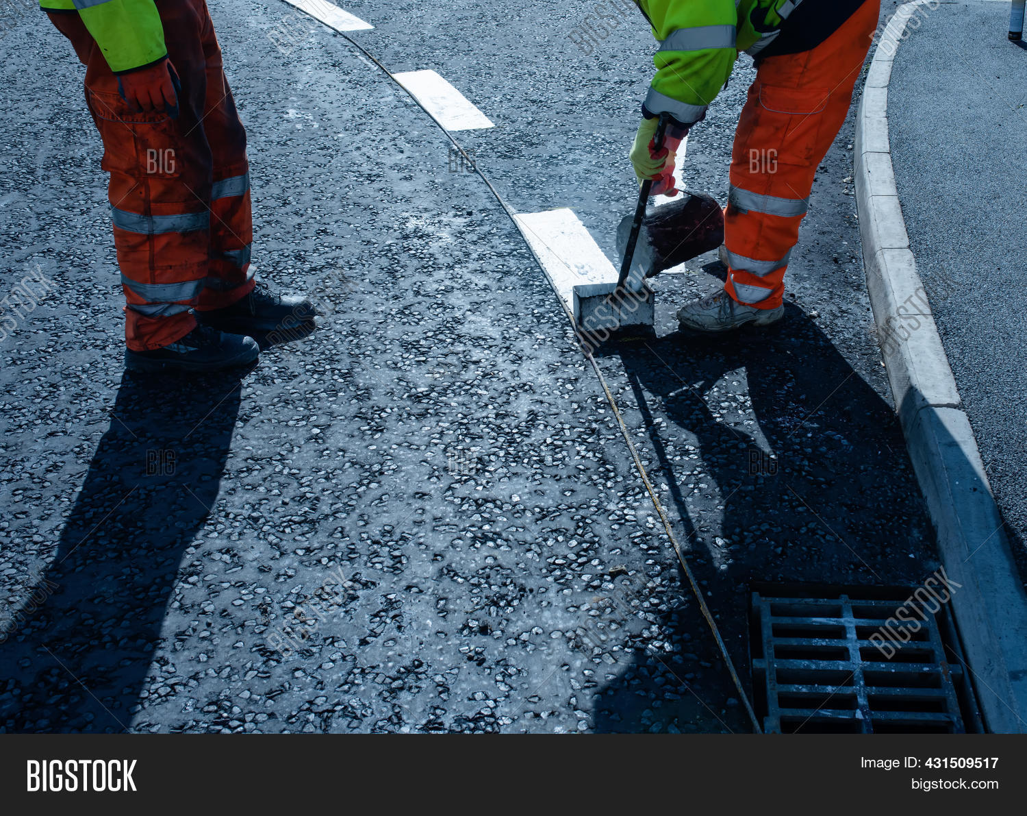 Roadworker Applying Image & Photo (Free Trial) | Bigstock