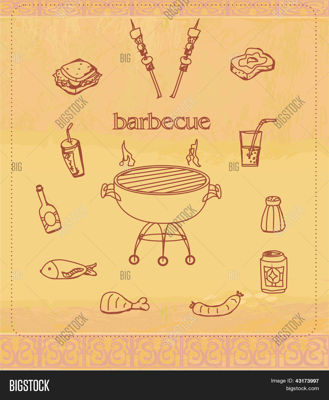 Vintage Barbecue Vector & Photo (Free Trial) | Bigstock