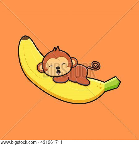 Cute Monkey Lay On Vector & Photo (Free Trial) | Bigstock