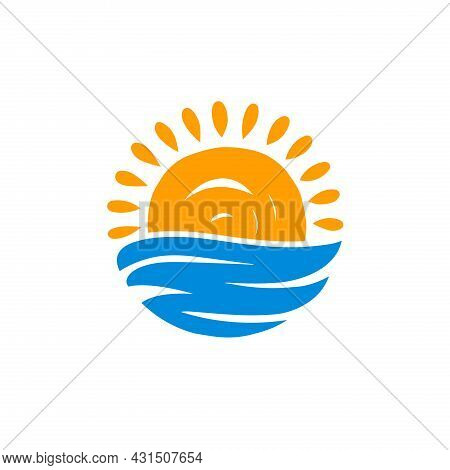 Sun Sea Icon. Beach Vector & Photo (Free Trial) | Bigstock