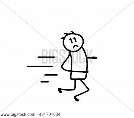 Escaping Man On White Vector & Photo (Free Trial) | Bigstock