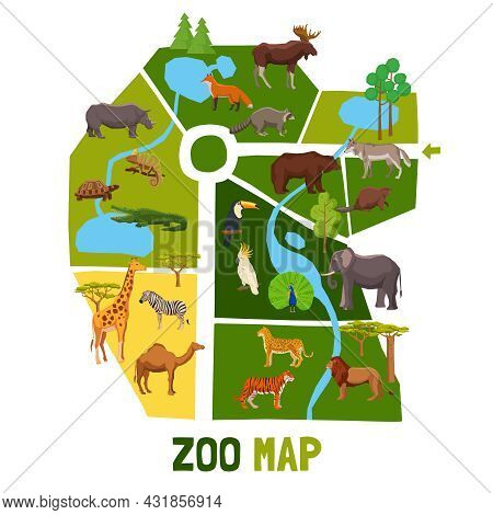 Cartoon Zoo Map Vector & Photo (Free Trial) | Bigstock