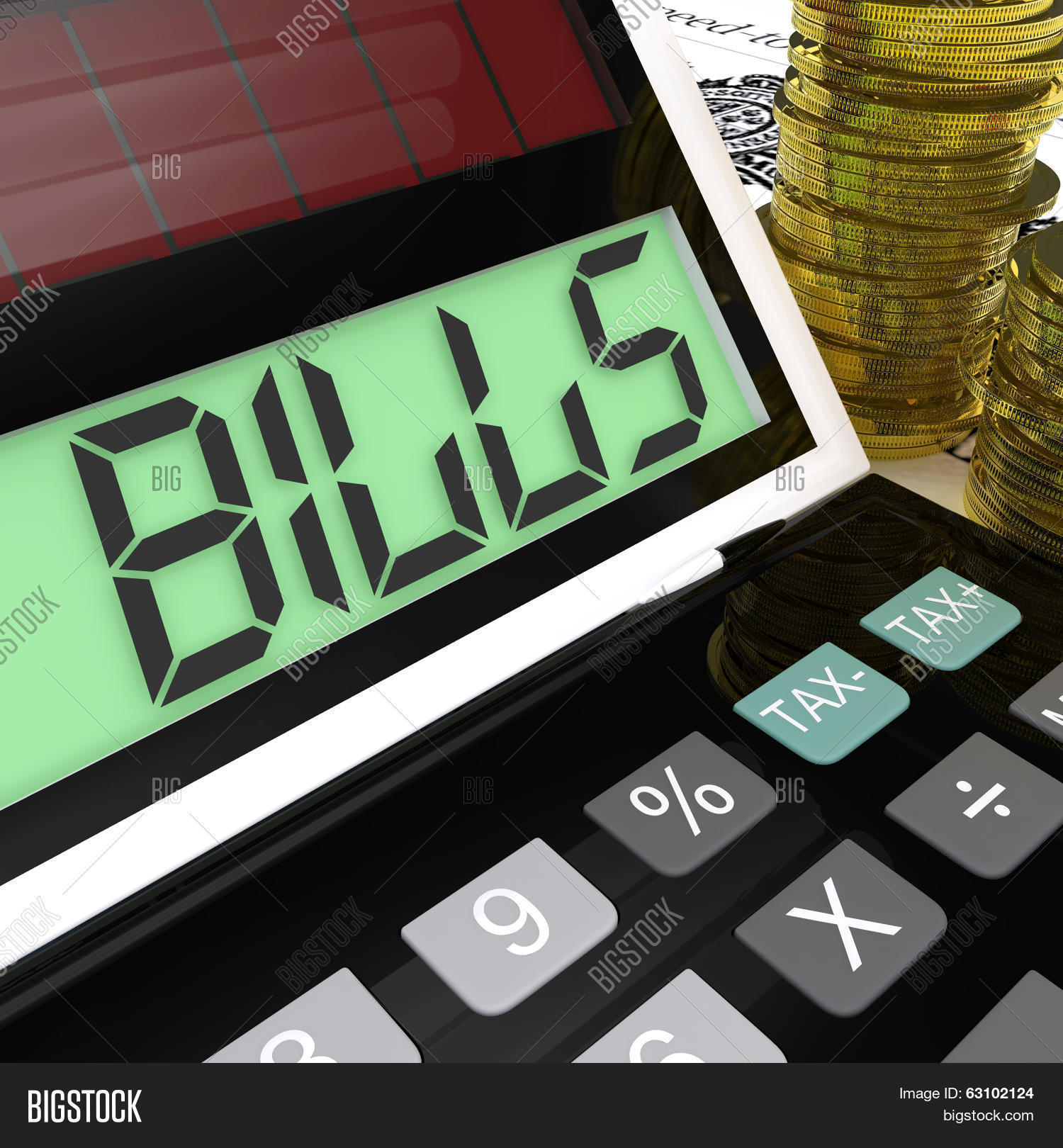 Bills Calculator Means Image & Photo (Free Trial) | Bigstock