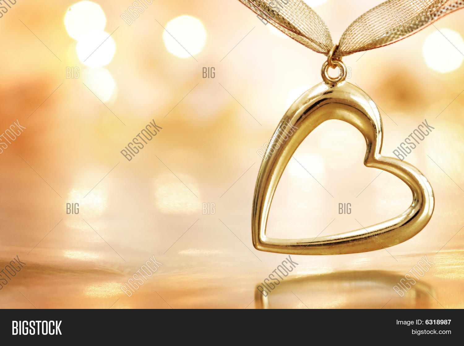 Golden Heart On Image & Photo (Free Trial) | Bigstock