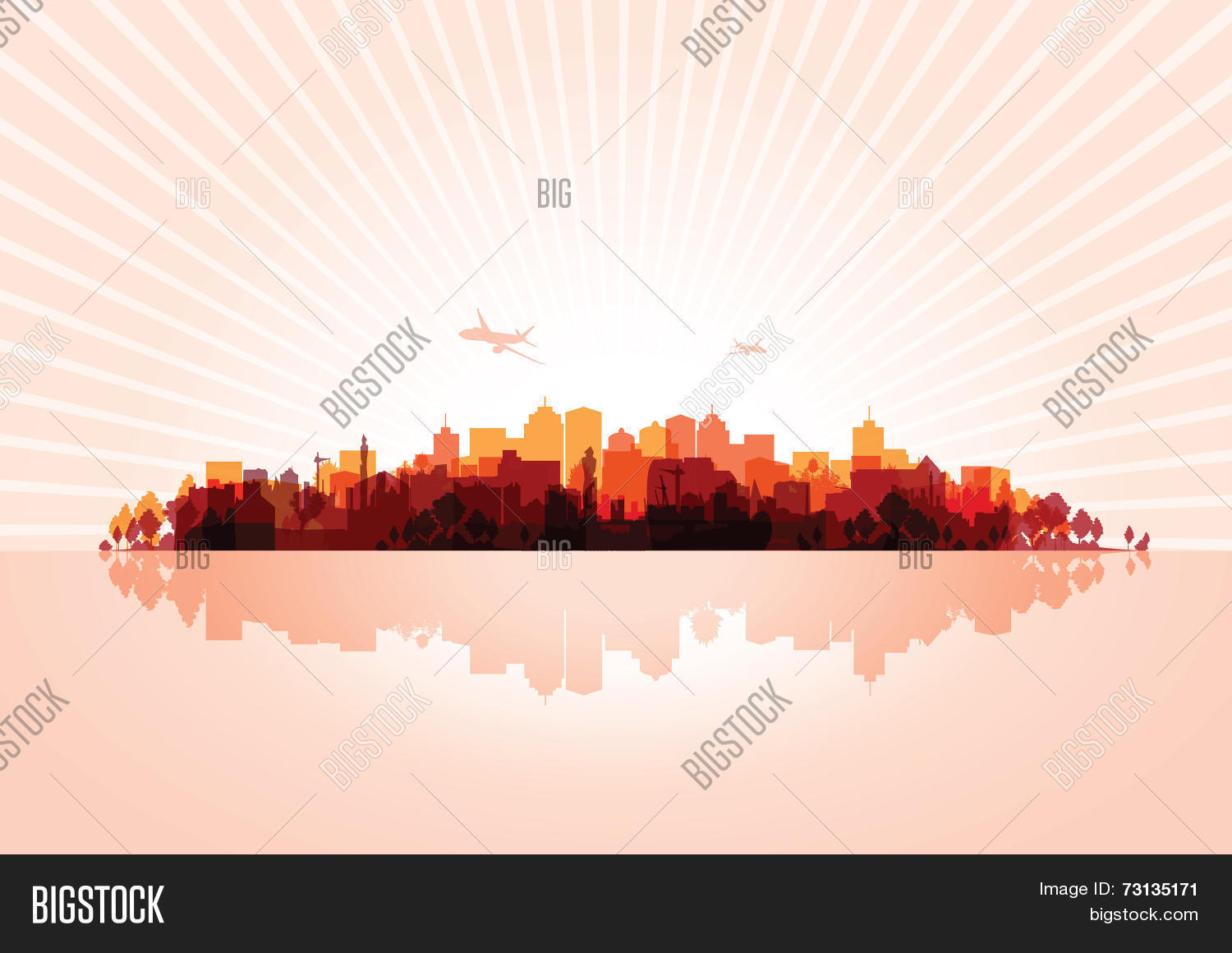 Red Cityscape Vector & Photo (Free Trial) | Bigstock