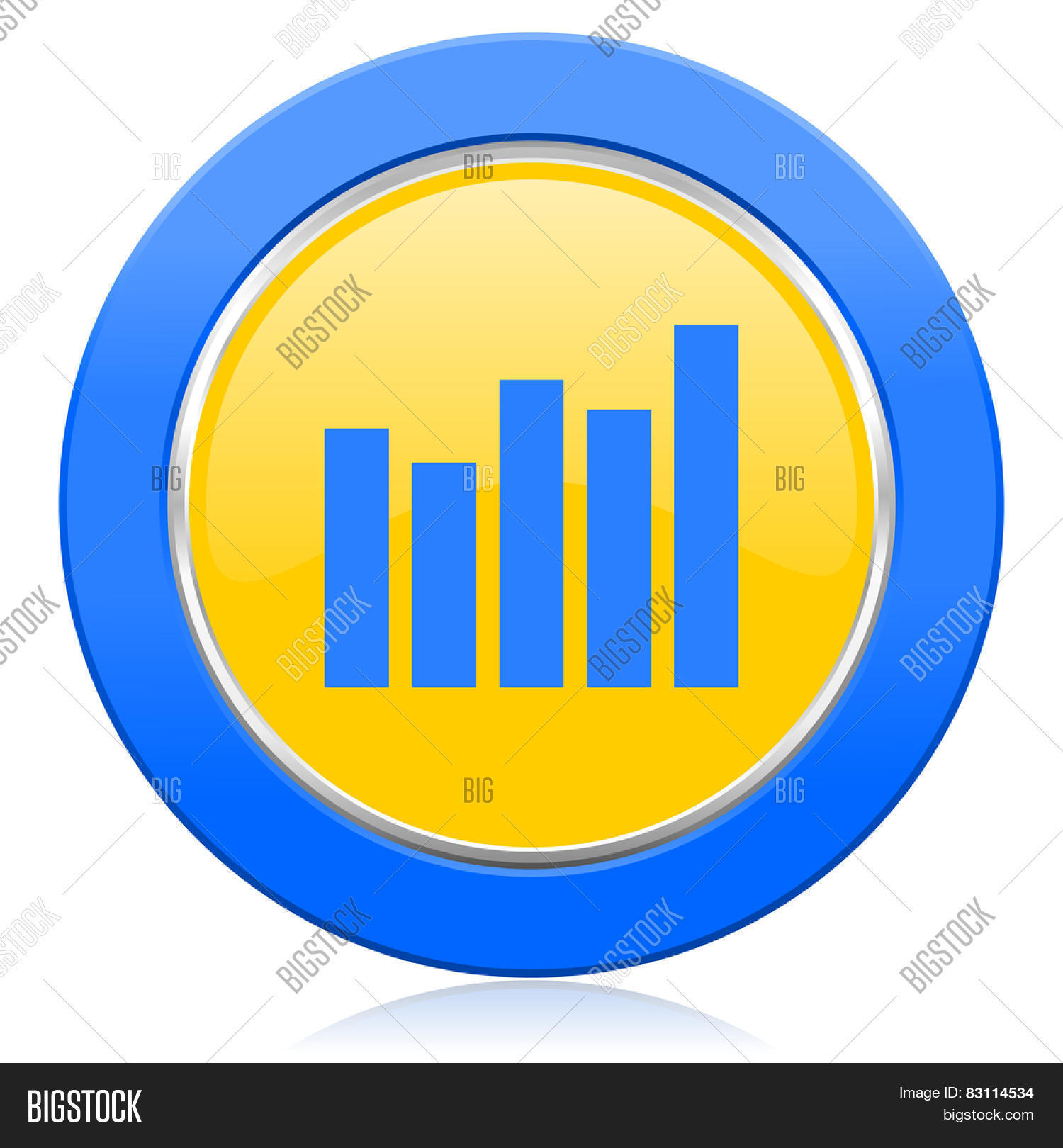 Graph Blue Yellow Icon Image & Photo (Free Trial) | Bigstock