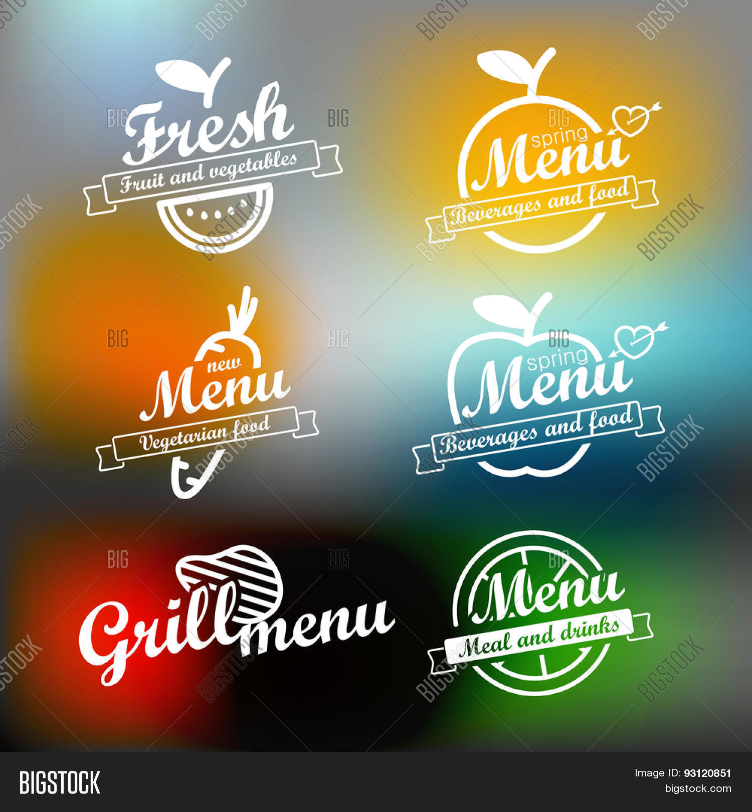 Different Menu Labels Vector & Photo (Free Trial) | Bigstock