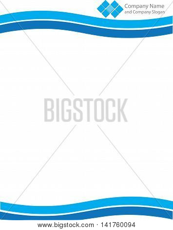 Blue Wave Letterhead Vector & Photo (Free Trial) | Bigstock