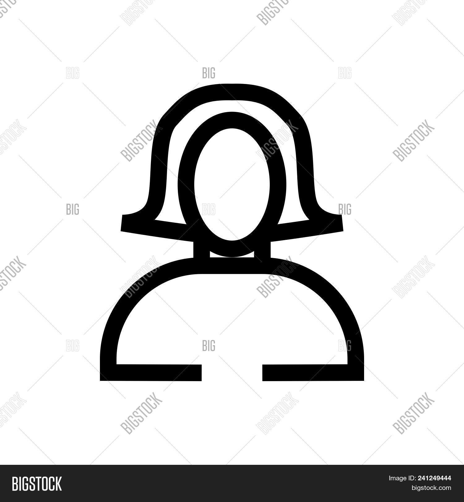 Woman, Outlined Young Vector & Photo (Free Trial) | Bigstock