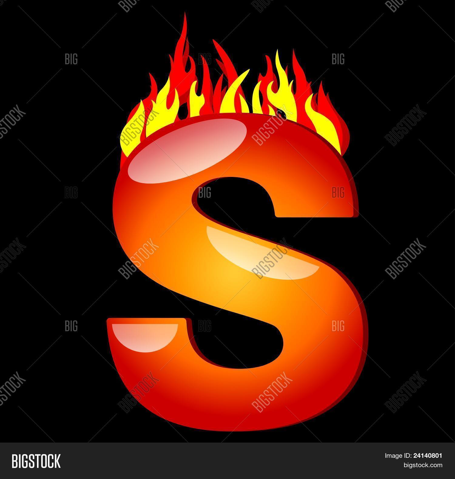 Letter S On Fire Image & Photo (Free Trial) | Bigstock