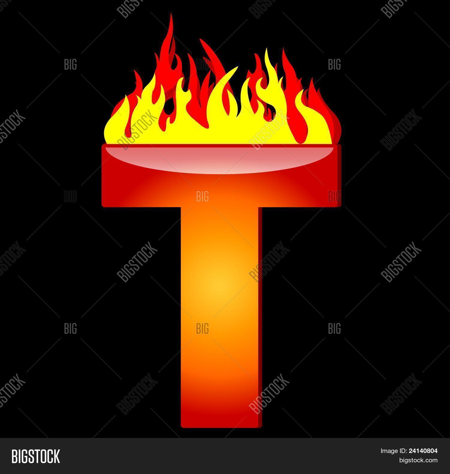 Letter T On Fire Image & Photo (Free Trial) | Bigstock