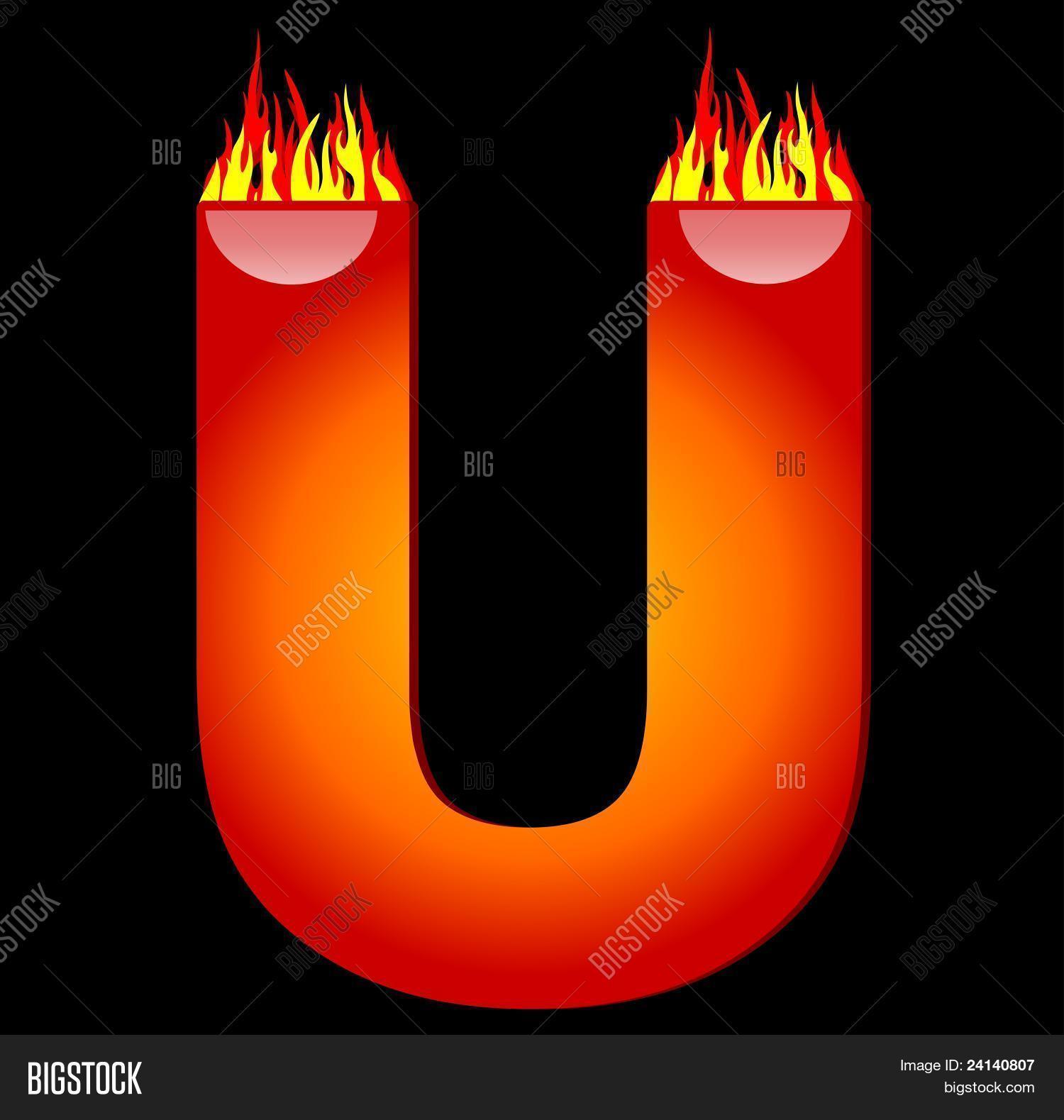 Letter U On Fire Image & Photo (Free Trial) | Bigstock