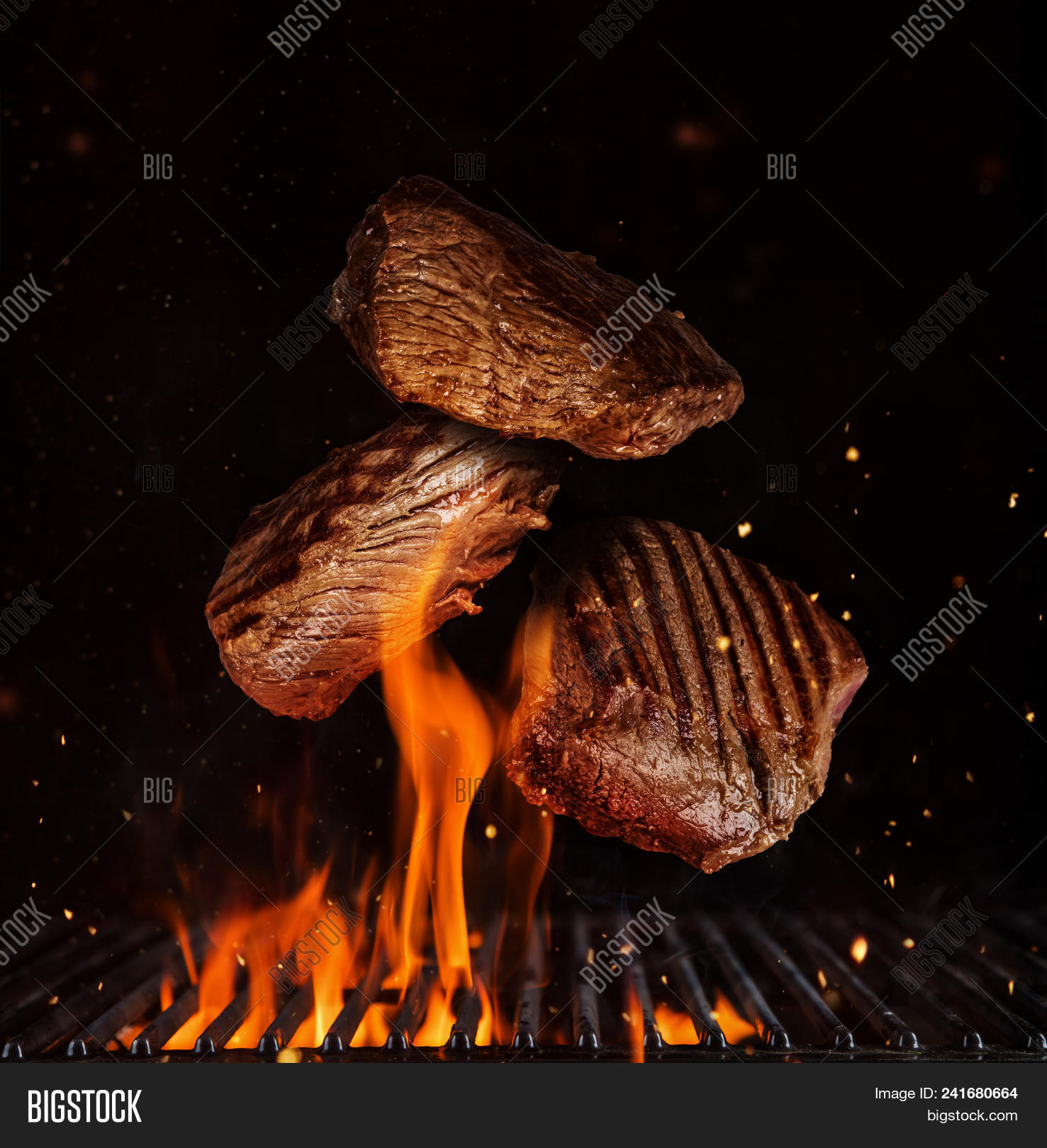 Flying Pieces Beef Image & Photo (Free Trial) | Bigstock