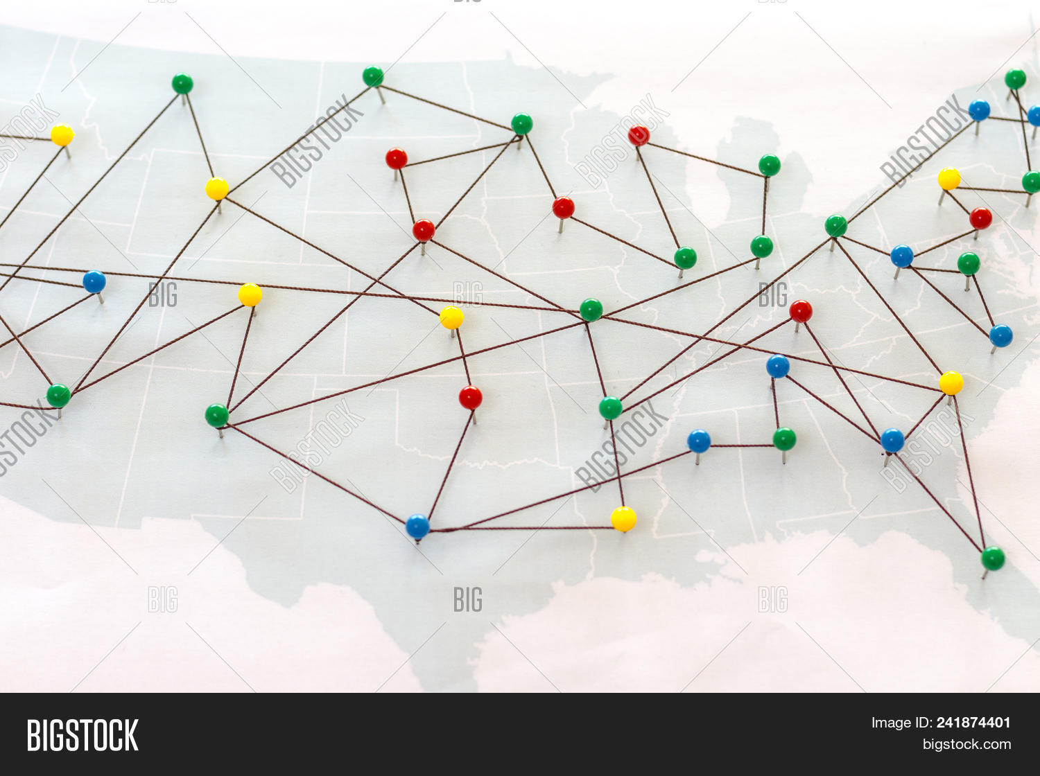 Usa Map Connected By Image & Photo (Free Trial) | Bigstock