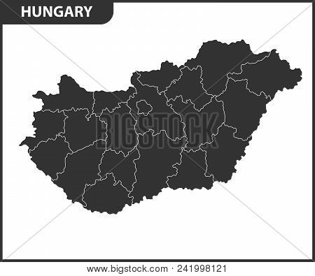 Detailed Map Hungary Vector & Photo (Free Trial) | Bigstock