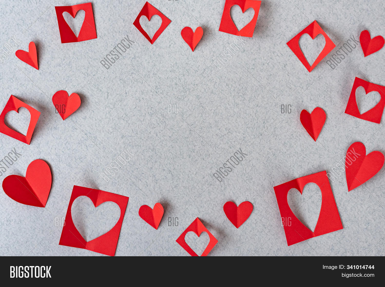 Red Paper Hearts On Image & Photo (Free Trial) | Bigstock