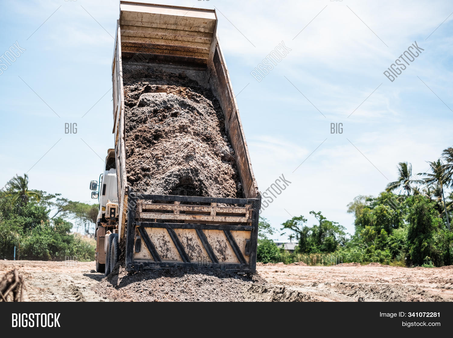 Back View Dump Truck Image & Photo (Free Trial) | Bigstock