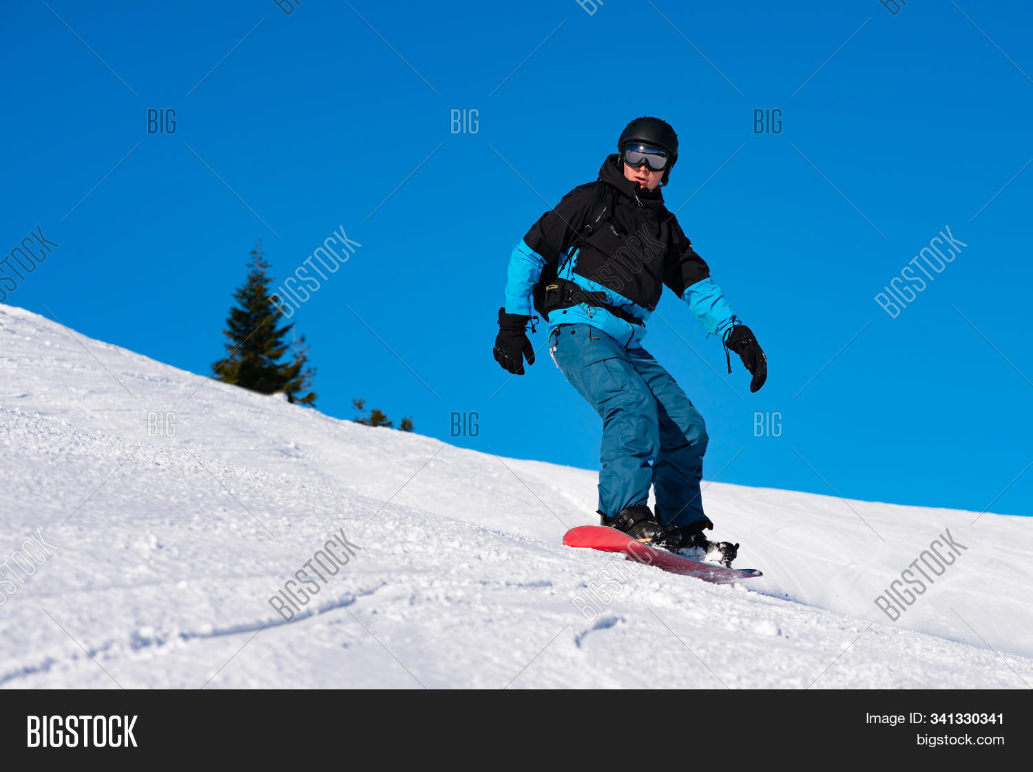 Snowboarder Riding Red Image & Photo (Free Trial) | Bigstock