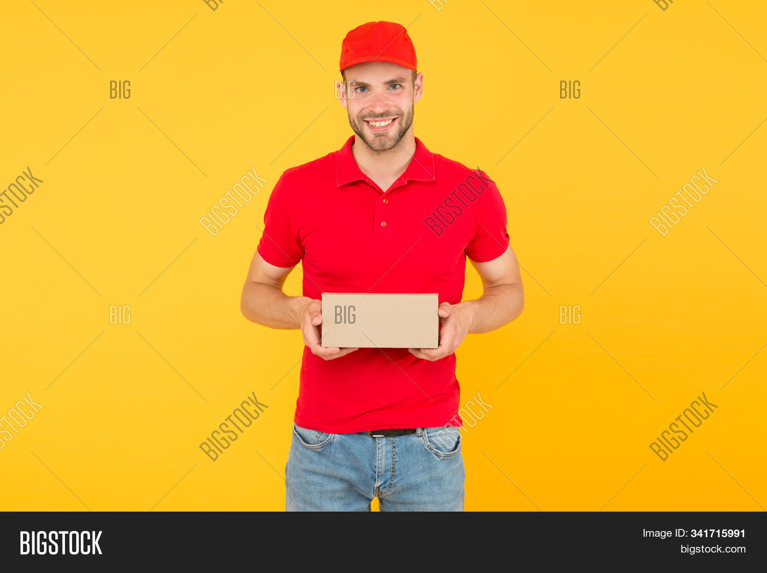 Man Red Cap Yellow Image & Photo (Free Trial) | Bigstock