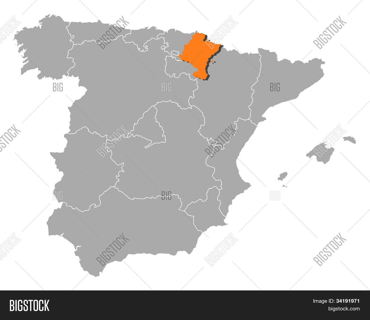 Map Spain, Navarre Image & Photo (Free Trial) | Bigstock