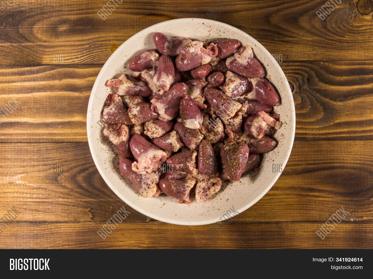Raw Chicken Hearts On Image & Photo (Free Trial) | Bigstock