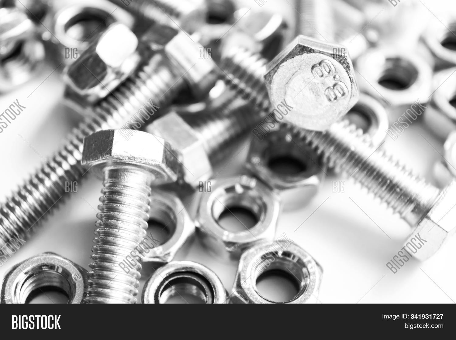 Metal Bolts Nuts Row Image & Photo (Free Trial) | Bigstock