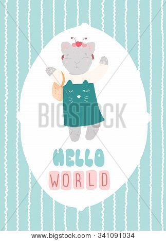 Hello World Cute Vector & Photo (Free Trial) | Bigstock