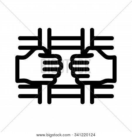 Man Behind Bars Icon Vector & Photo (Free Trial) | Bigstock