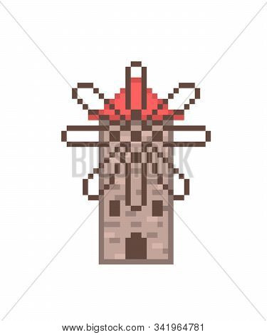 Stone Windmill, 8 Bit Vector & Photo (Free Trial) | Bigstock