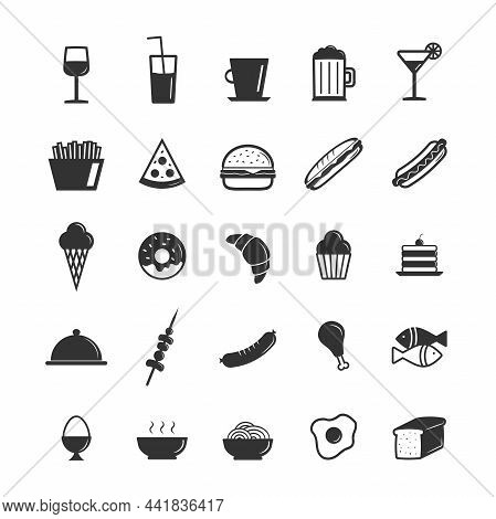 Food Icon Set - Black Vector & Photo (Free Trial) | Bigstock